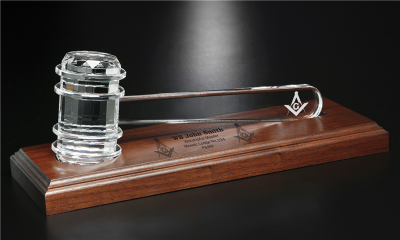 Crystal Gavel Award With Base